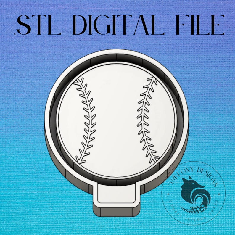 Baseball Softball Digital Design for Freshie Blank Mold Housing Molding ...