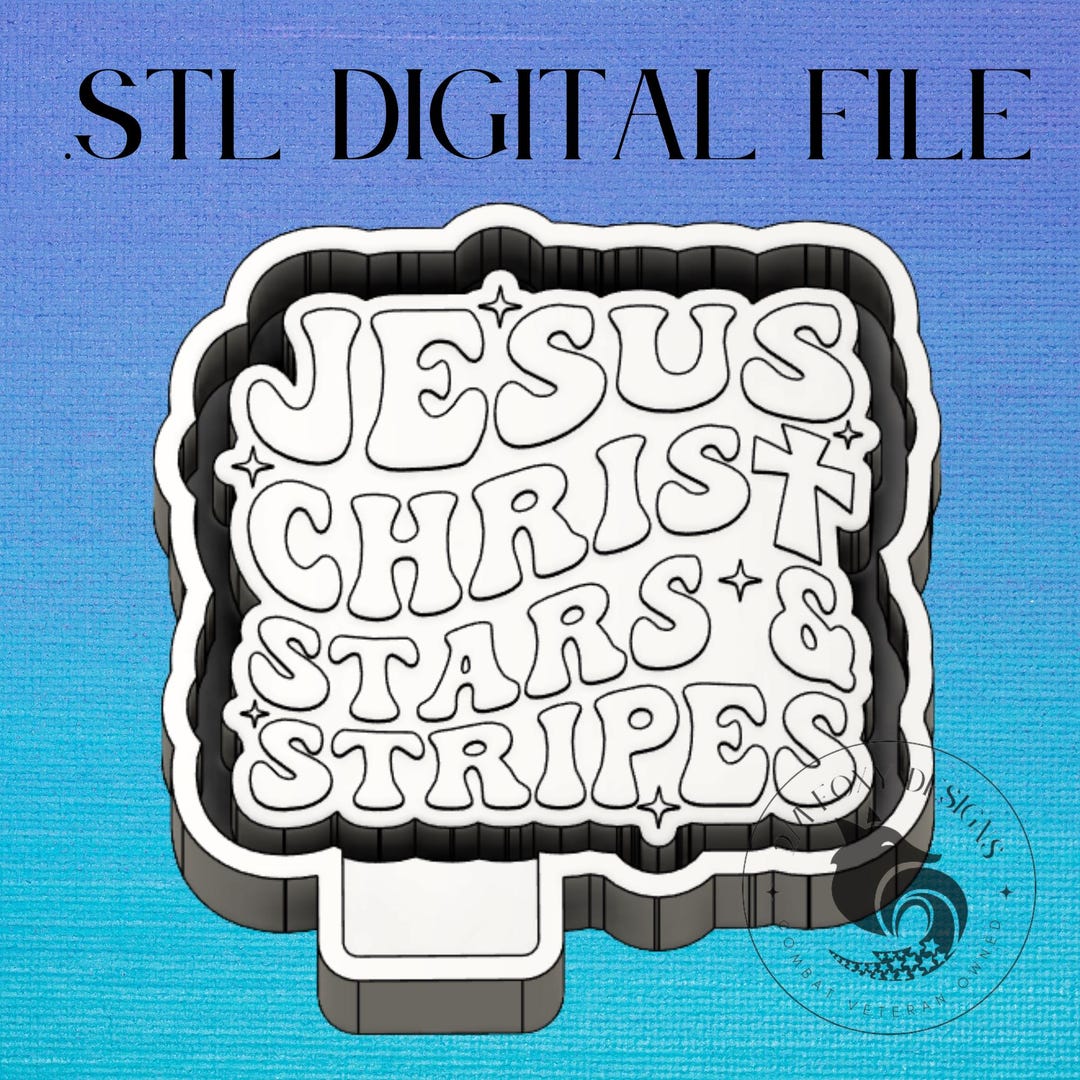 Jesus Christ Stars Ans Stripes Digital Design for Freshie Blank Mold ...