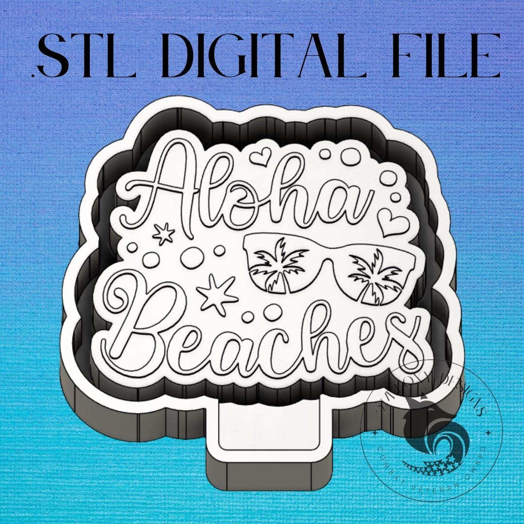 Aloha Beaches Digital Design for Freshie Blank Mold Housing Molding 3d ...