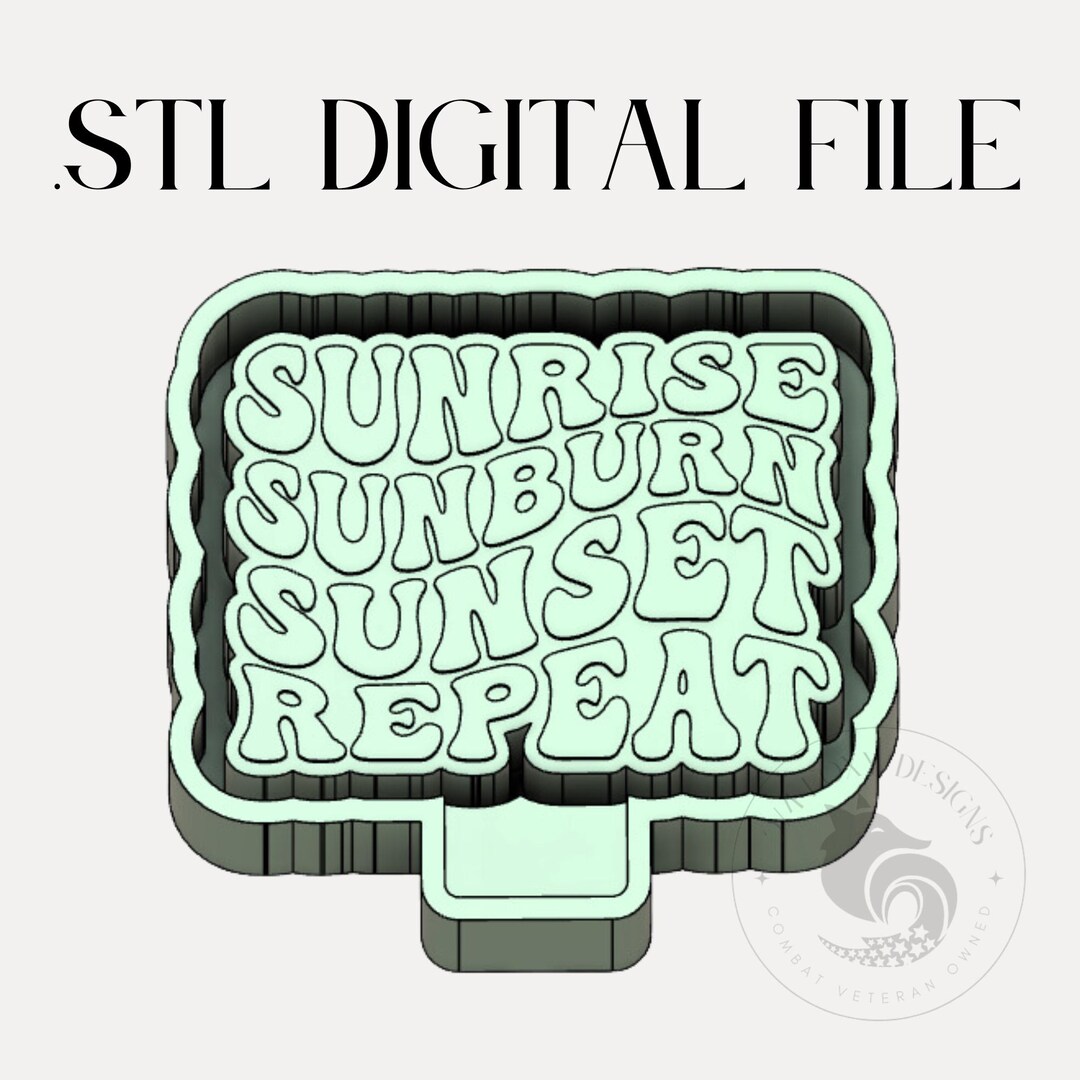 Sunrise Sunburn Sunset Repeat Digital Design for Freshie Blank Mold ...