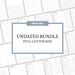 Undated Printable Bundle, Full Letter Size, Undated Daily, Weekly ...