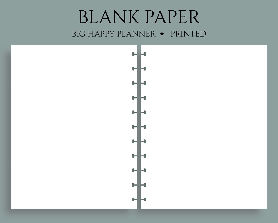 Blank Paper Inserts Plain Filler Paper Big Happy Planner / - Etsy