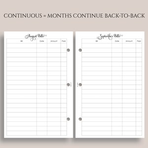 Monthly Bill Pay Tracker Planner Inserts, Bills Due Reminder, Payment ...