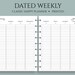Dated Weekly Planner Inserts Two Page Vertical Layout With - Etsy