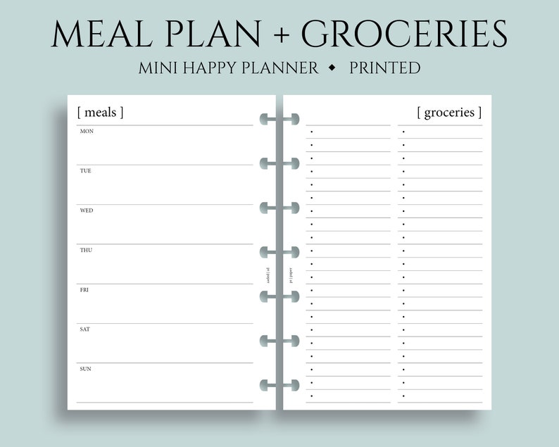 Weekly Meal Planning and Grocery Shopping List Planner - Etsy