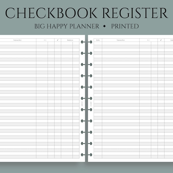 Printable Checkbook Register - Etsy