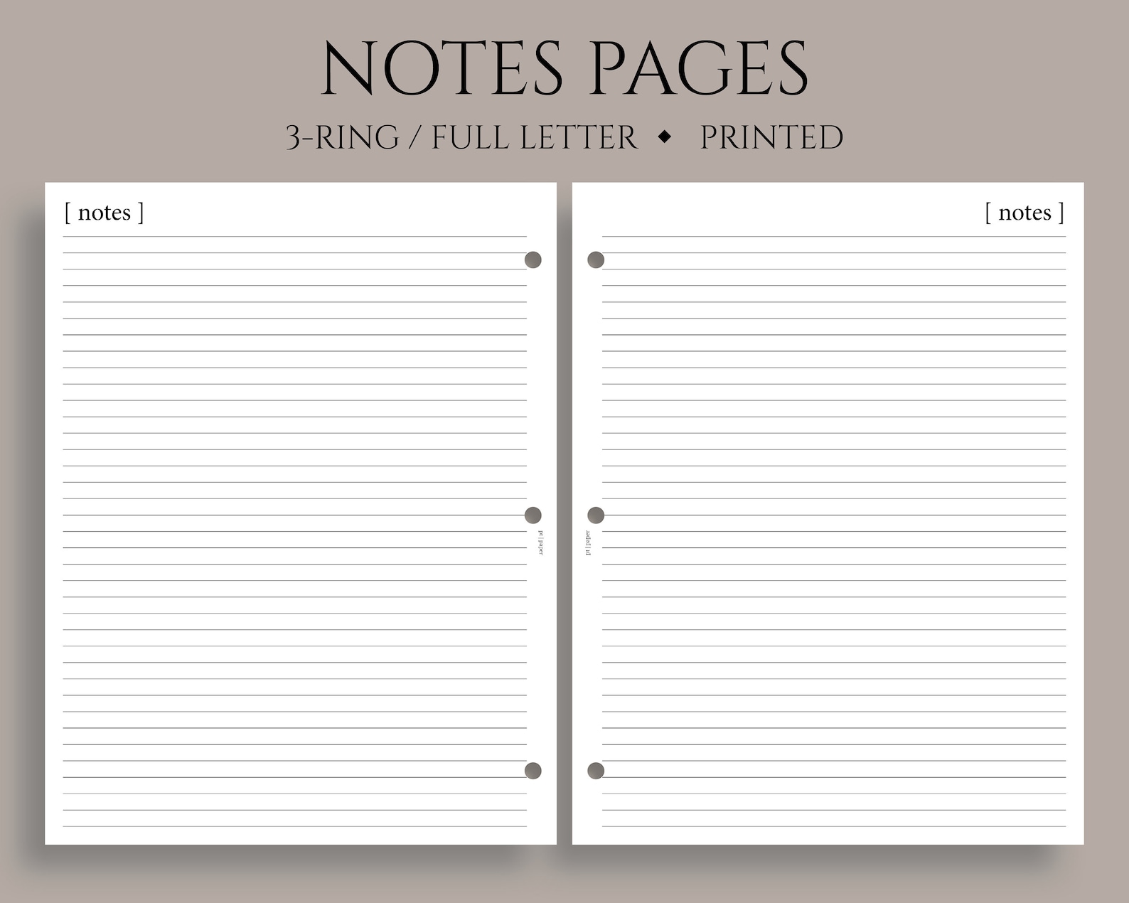Notes Pages Lined Paper Planner Inserts Minimal Style - Etsy