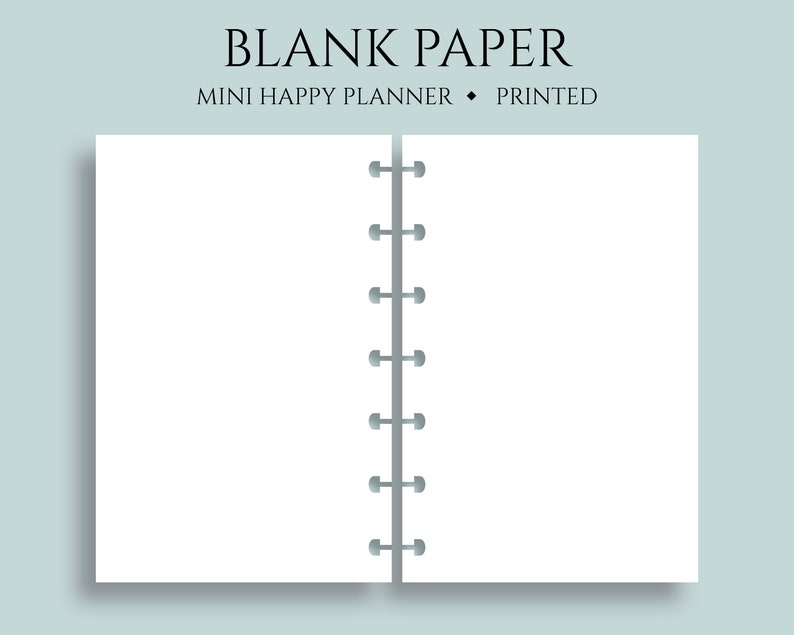 Blank Paper Inserts, Plain Filler Paper ~ Mini Happy Planner / 4.6" X 7 ...