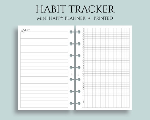 Monthly Habit Tracker Planner Inserts Mini Happy Planner / | Etsy