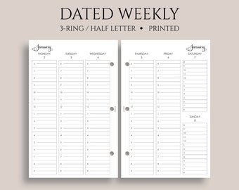 Undated Weekly Planner Inserts Vertical Timed Hourly Layout - Etsy