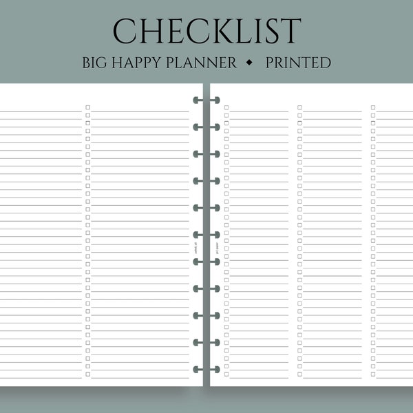 Big Happy Planner Checklist - Etsy