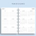 Yearly Calendar Bundle, Junior Half Letter Size Discbound, Year-at-a ...