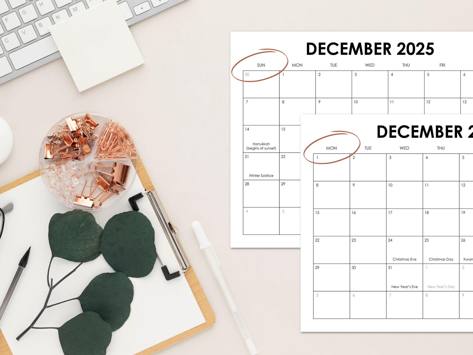 December 2025 Calendar With Holidays, Printable Dated December Monthly ...