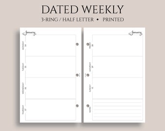Undated Weekly Planner Inserts Two Page Horizontal Layout | Etsy