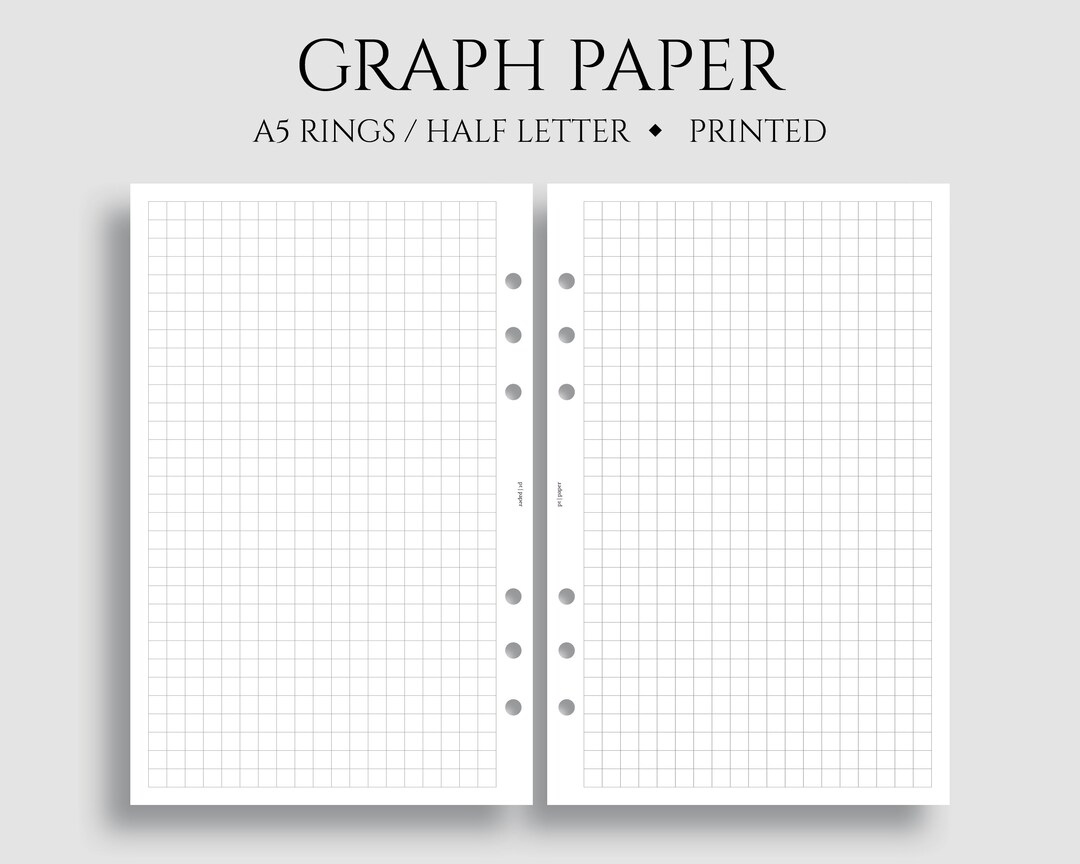 Graph Paper Planner Inserts, A5 6-ring Punch, Half Letter Size, Grid ...