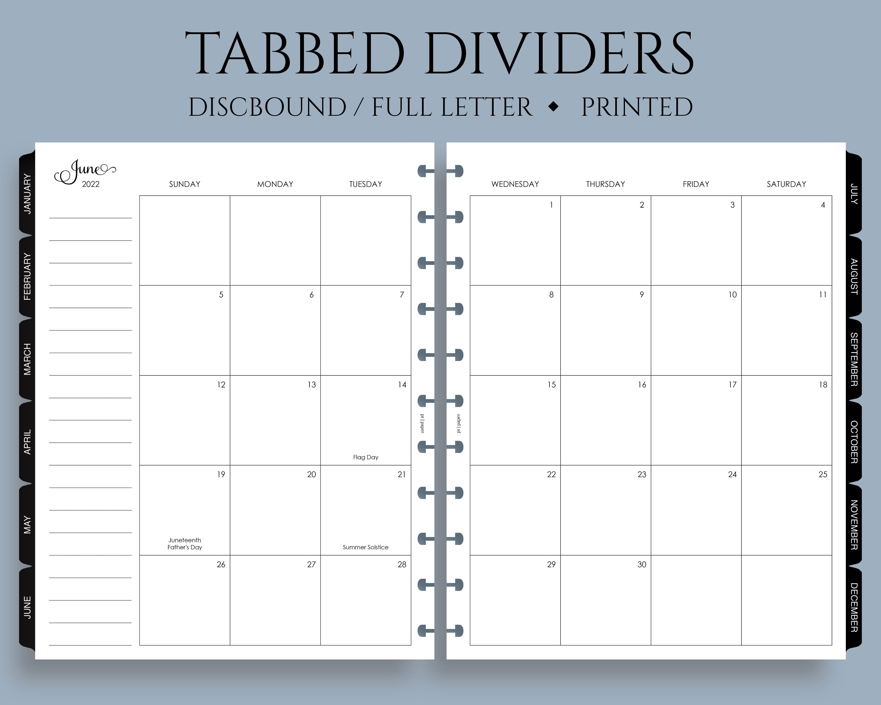 Paper & Party Supplies Paper Calendars & Planners Tabbed Monthly ...