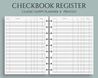 Checkbook Register Tracker Happy Planner Insert - Etsy