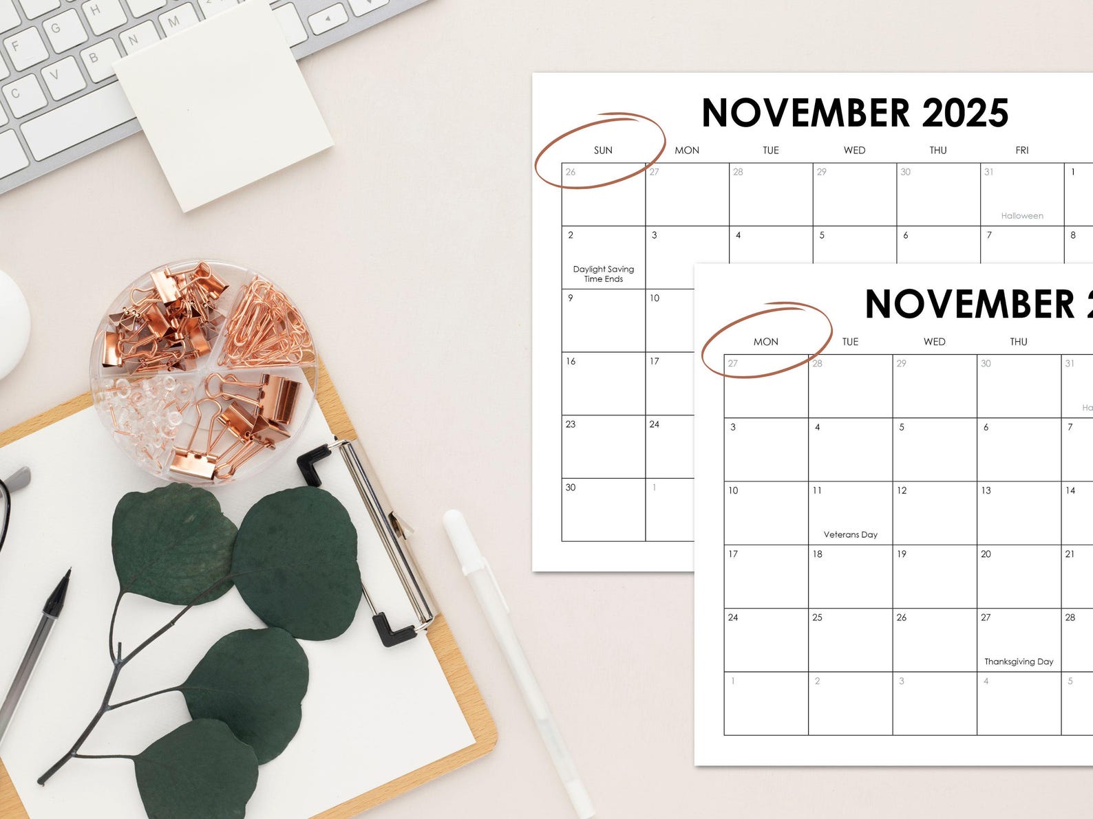 November 2025 Calendar With Holidays, Printable Dated November Monthly ...