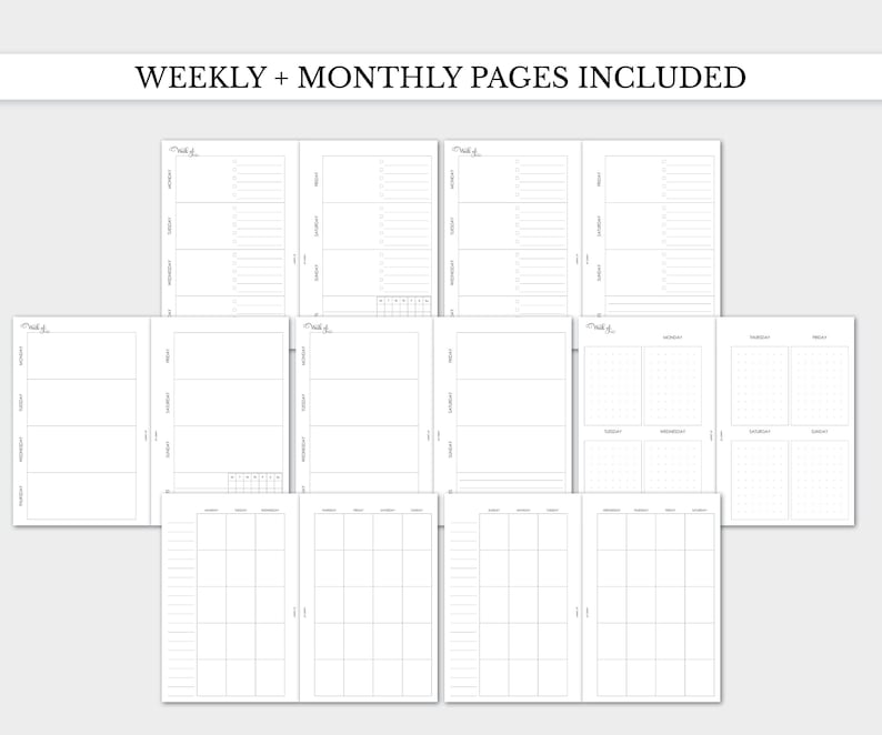 Undated Printable Bundle, Mini Happy Planner Size, Undated Daily ...