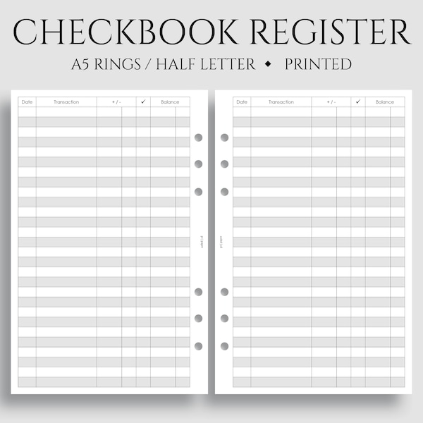 Checkbook Size Calendar - Etsy