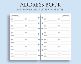 Address Book Inserts Contacts Pages Phone Book and Addresses | Etsy