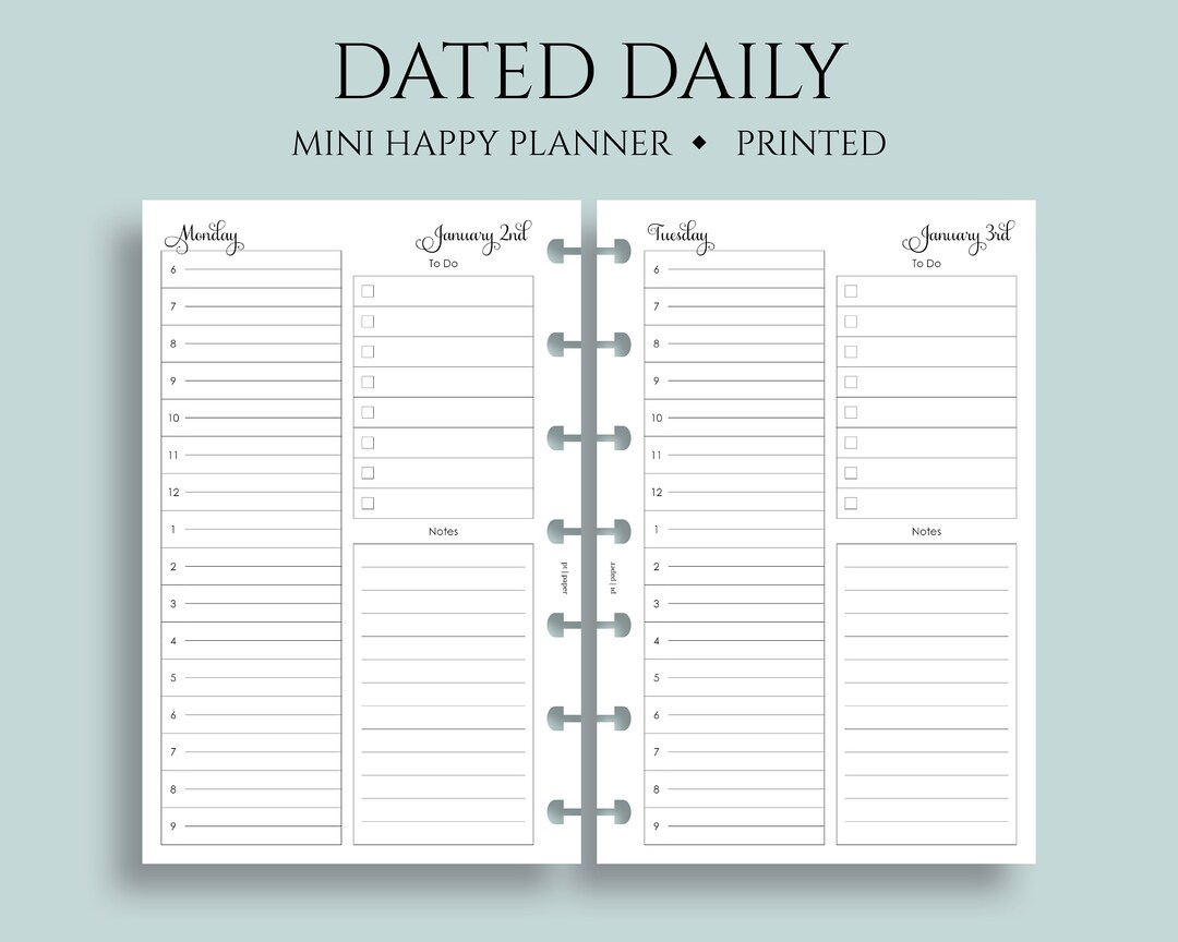 Dated Daily Planner Inserts, Schedule, Time Blocking, To-do List, Lined ...