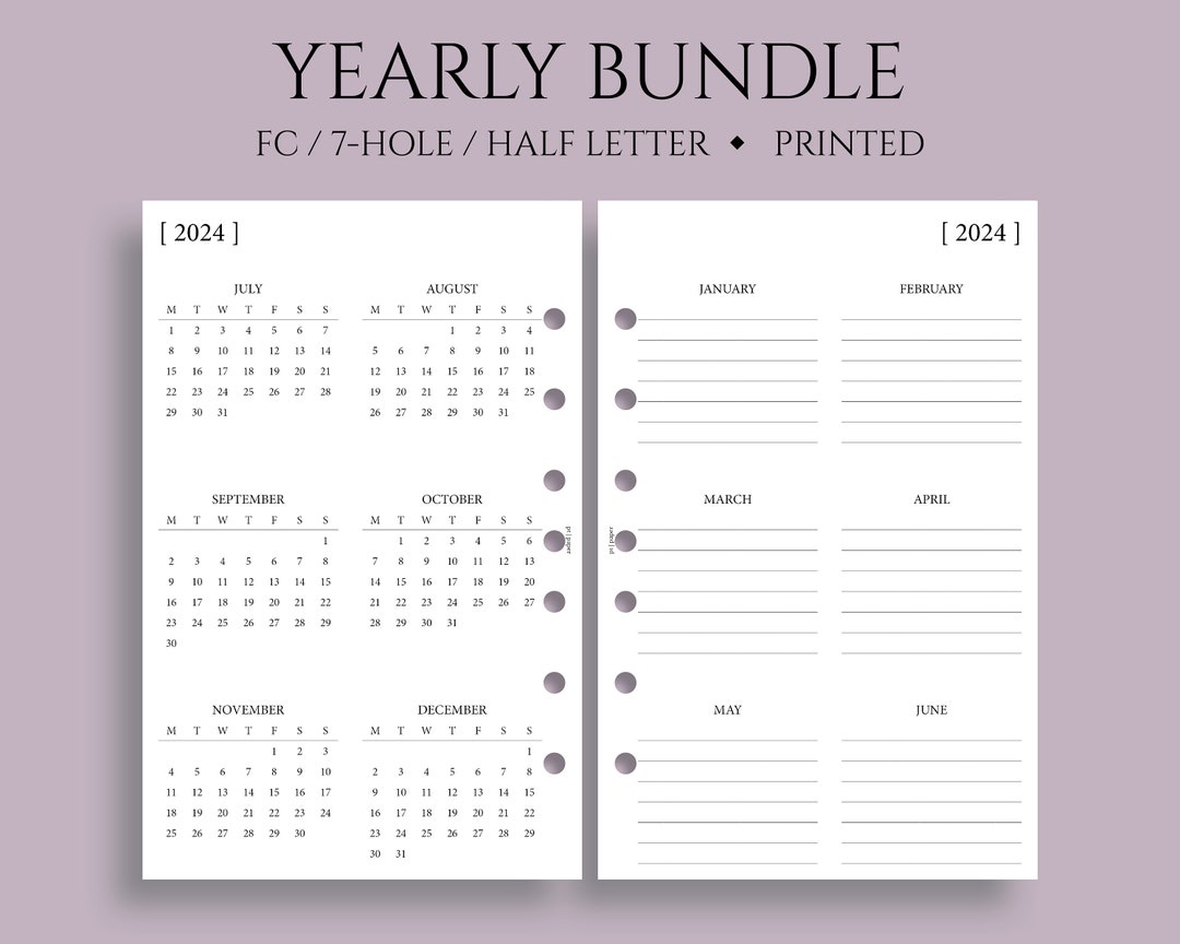 Yearly Calendar Bundle, Year-at-a-glance, Important Dates, Functional ...