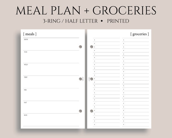 Weekly Meal Planning and Grocery Shopping List Planner | Etsy