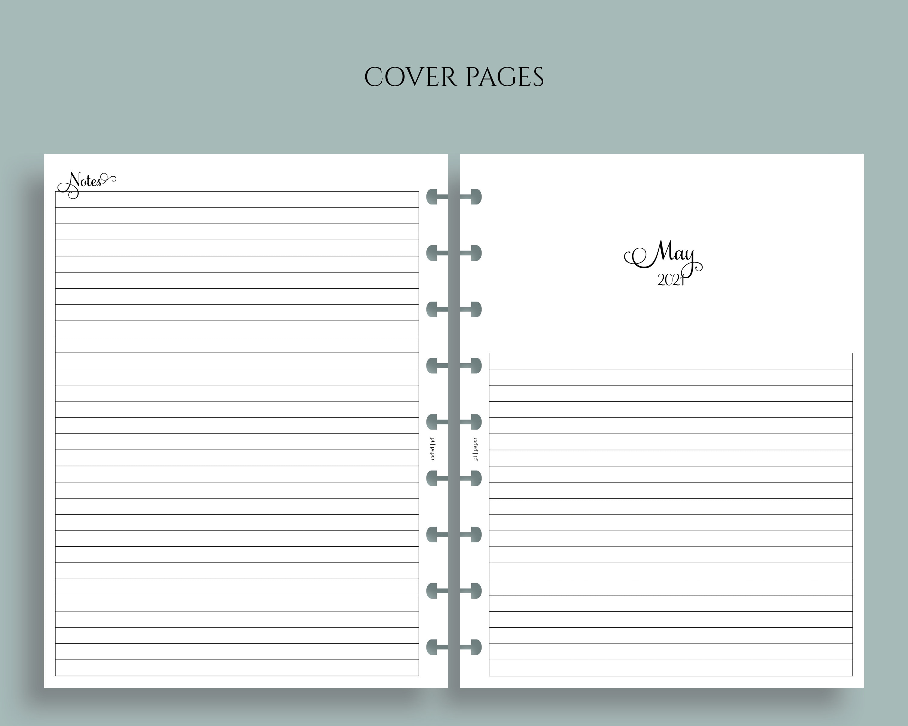 Dated Monthly Calendar Planner Inserts Monday Start Optional - Etsy