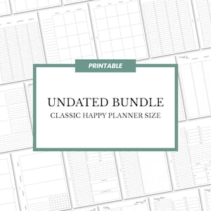 Undated Printable Bundle, Classic Happy Planner Size, Undated Daily ...