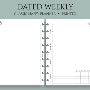 Dated Weekly Planner Inserts Horizontal Layout With Weekly | Etsy