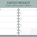 Dated Weekly Planner Inserts Horizontal Layout With Weekly | Etsy