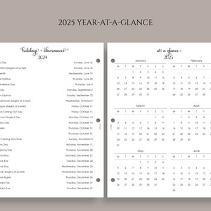 Yearly Calendar Bundle, Year-at-a-glance, Dates to Remember, U.S ...