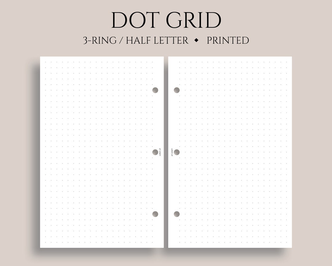 Dot Grid Inserts, Dotted Filler Paper, Bullet Journal Pages ~ Half ...