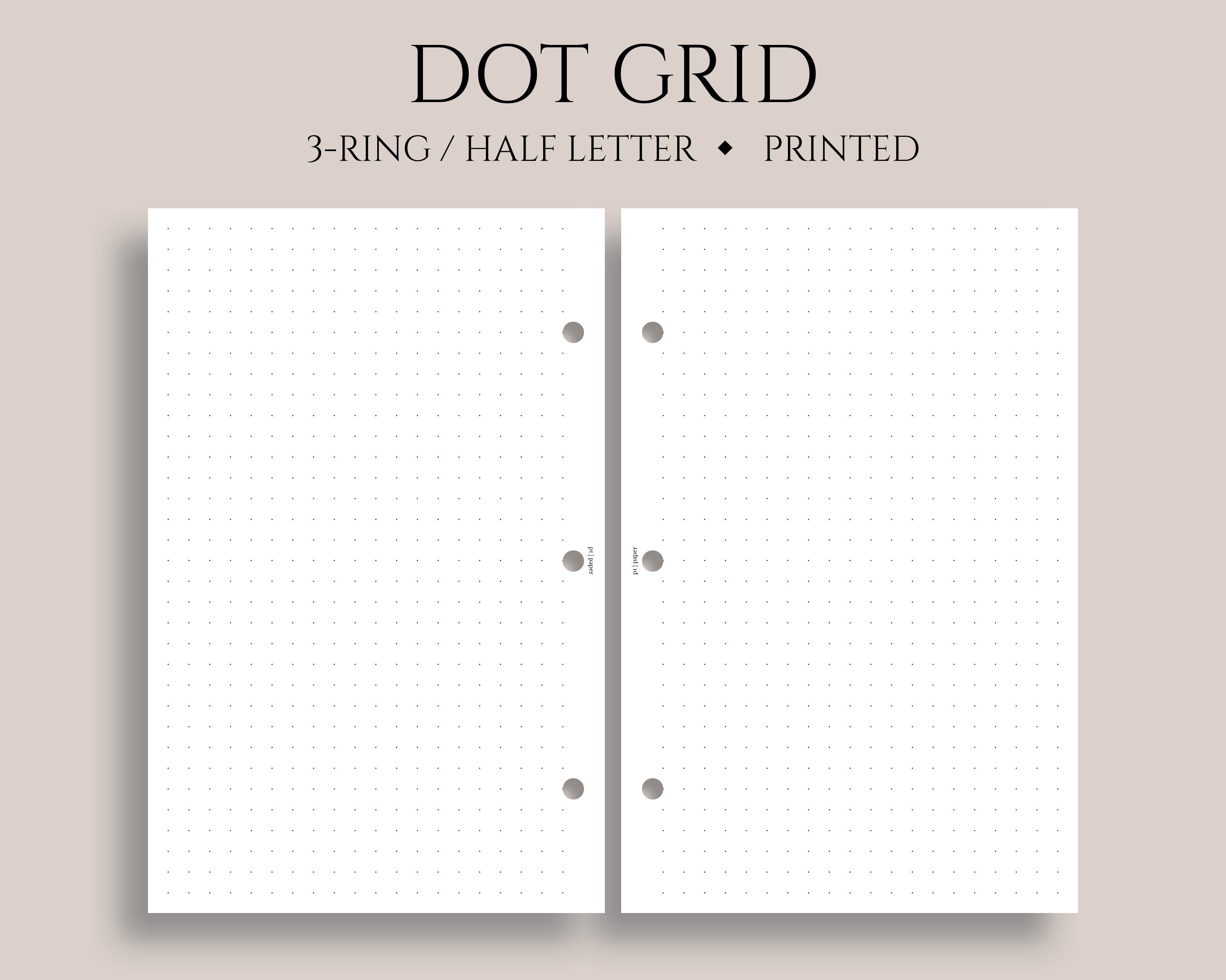 Dot Grid Inserts, Dotted Filler Paper, Bullet Journal Pages ~ Half ...