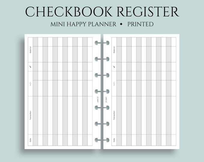 MICRO Checkbook Register Tracker Happy Planner Insert - Etsy