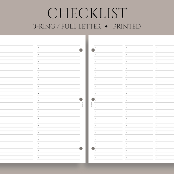 Notes Pages, Lined Paper Planner Inserts, Minimal Style, Functional ...