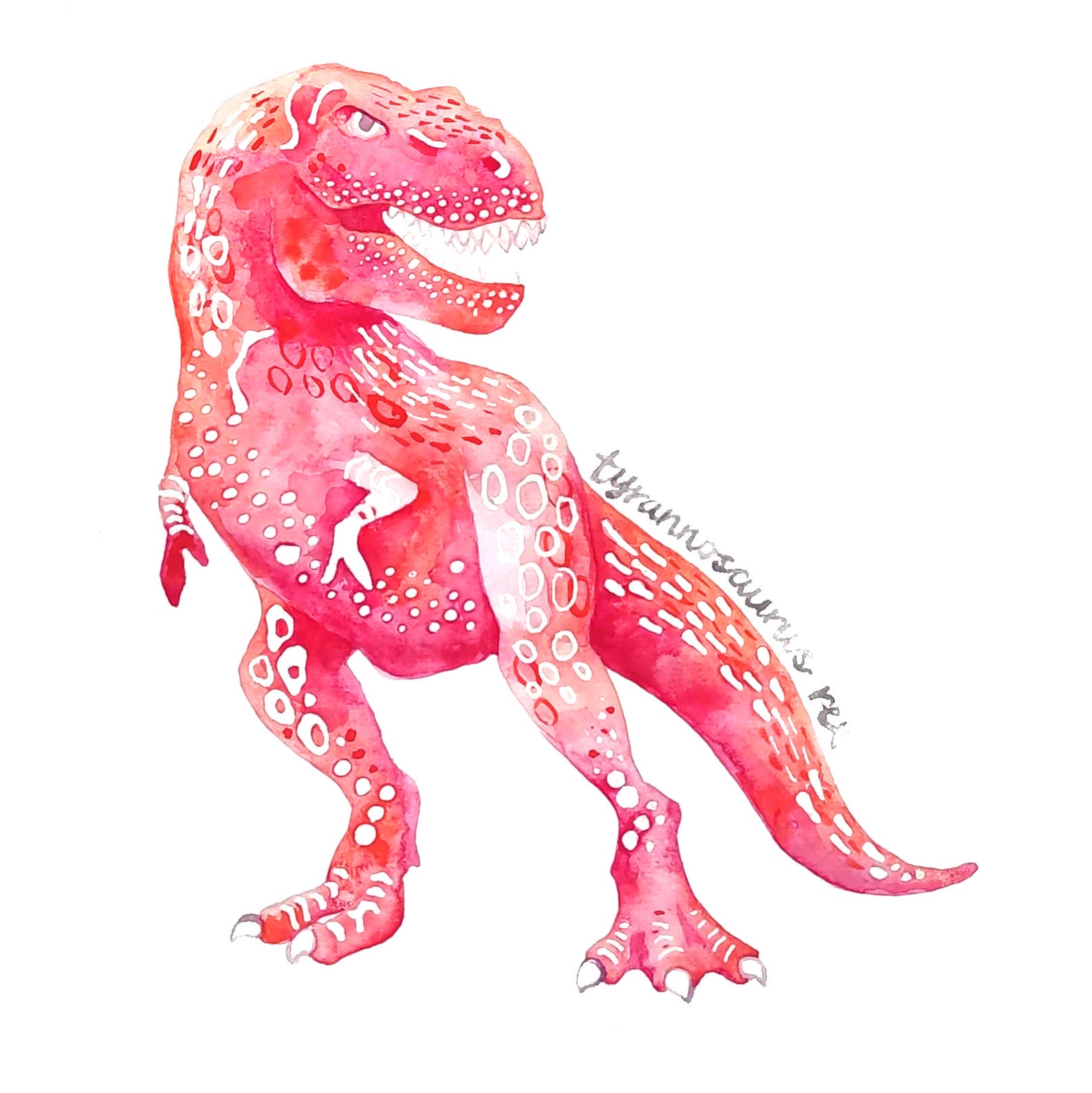 Kids Dinosaur T Rex Print. Red Colour Tyrannosaurus Dinosaur - Etsy