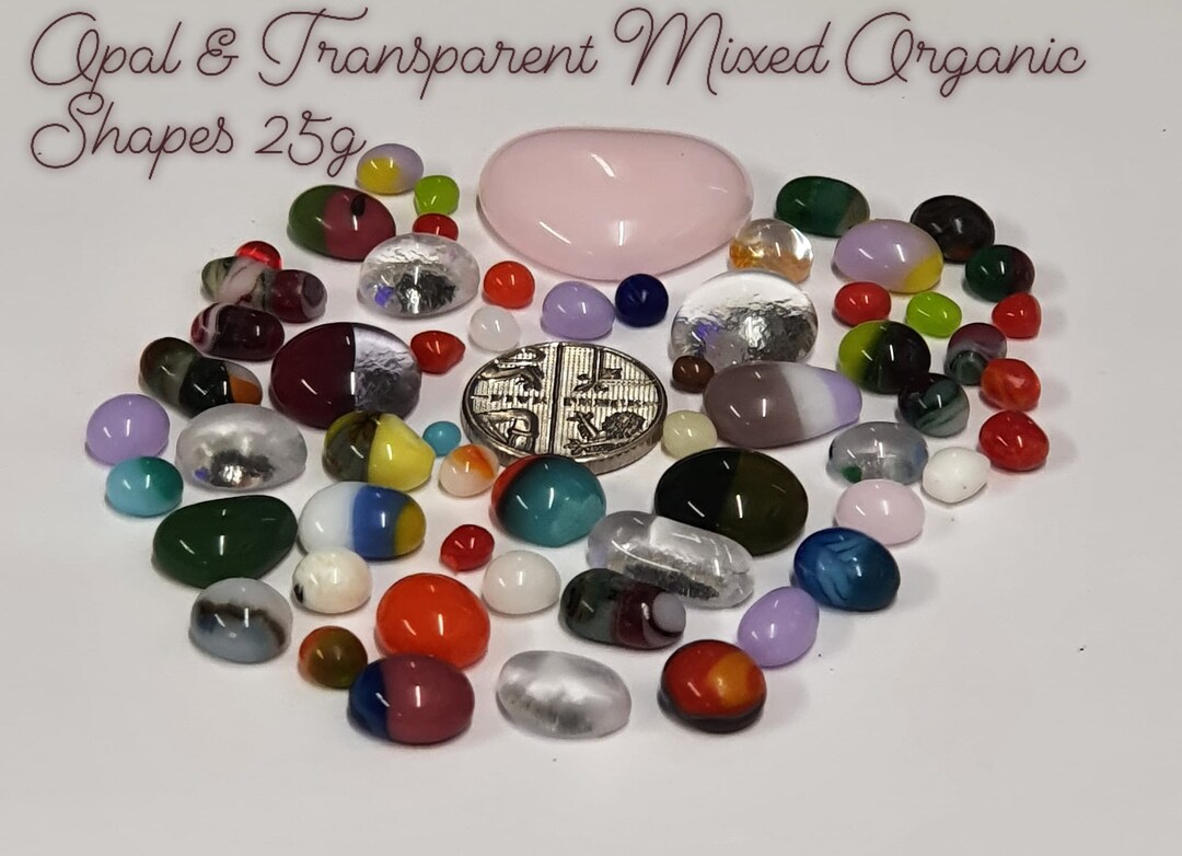 BULLSEYE Opal & Transparent Mixed Colours, Fused Glass Odd Shapes and ...