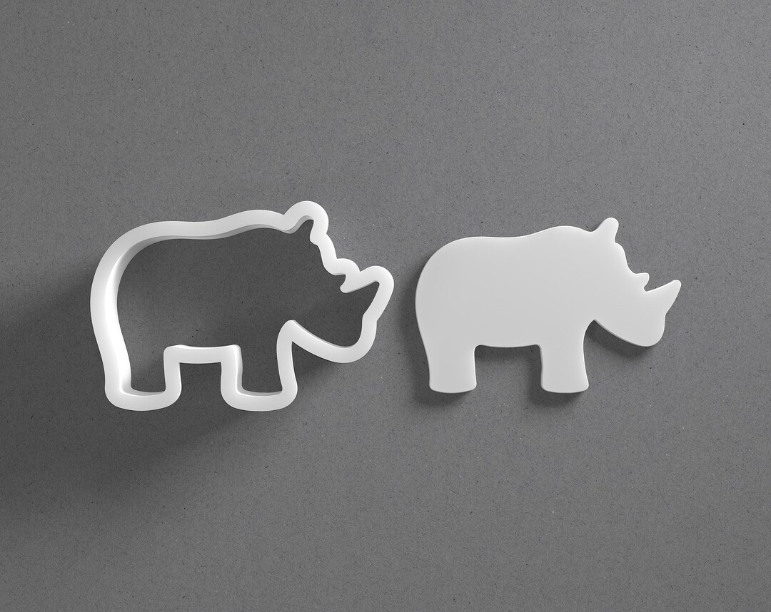 Rhino Cookie Cutter - From Mini to Large - Rhinoceros Animal Polymer ...