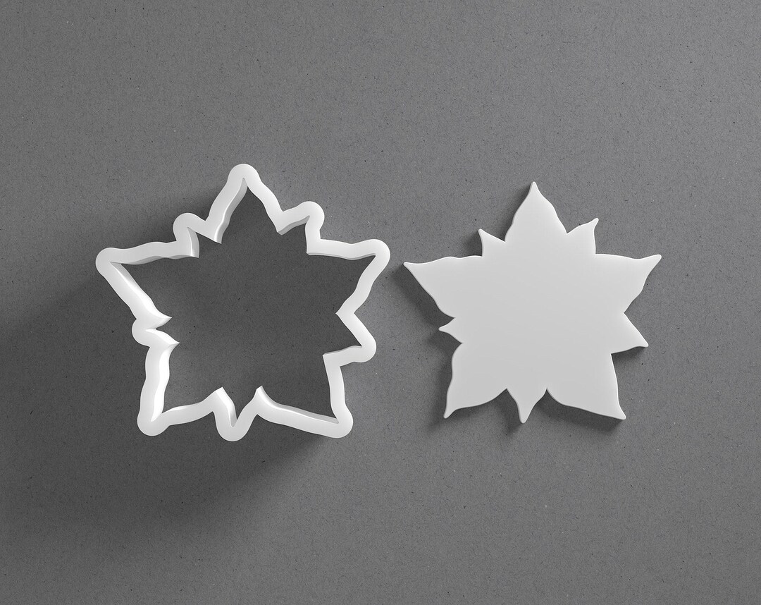 Poinsettia Cookie Cutter & Christmas Polymer Clay Earring, Pottery Tool ...