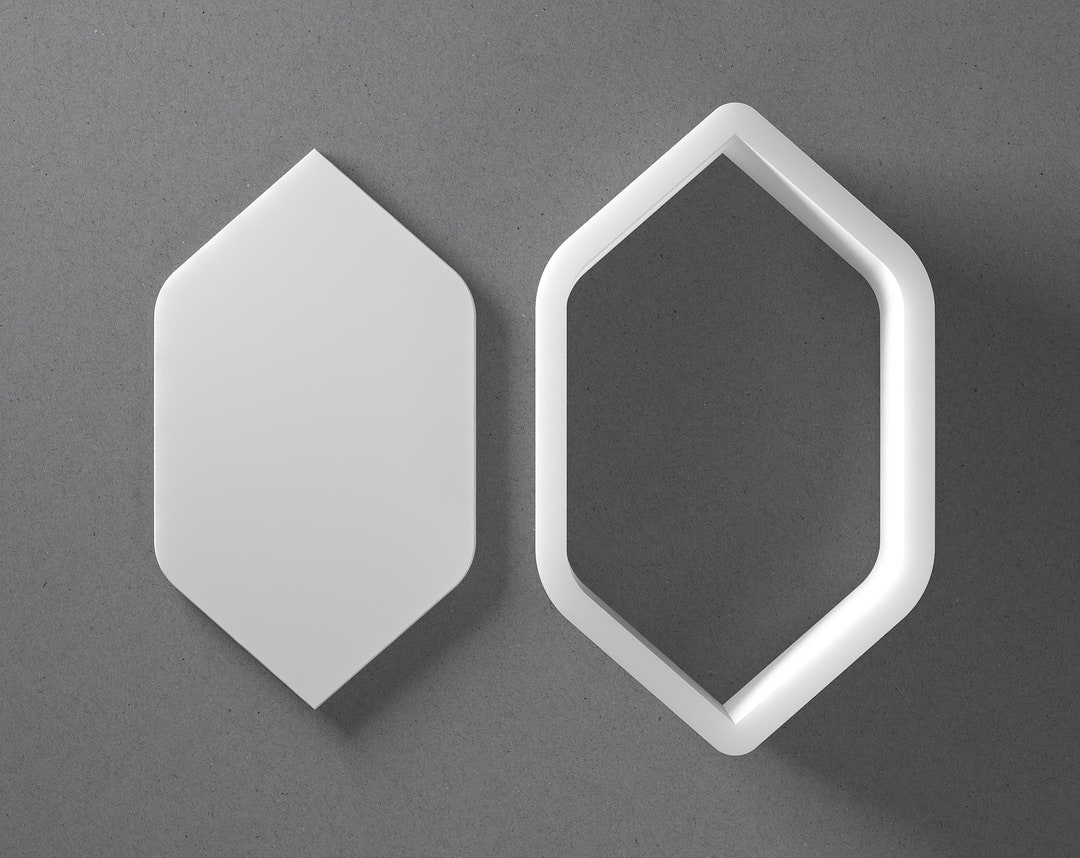 Round Elongated Hexagon Cookie Cutter - From Mini to Large - Ruby Gem ...