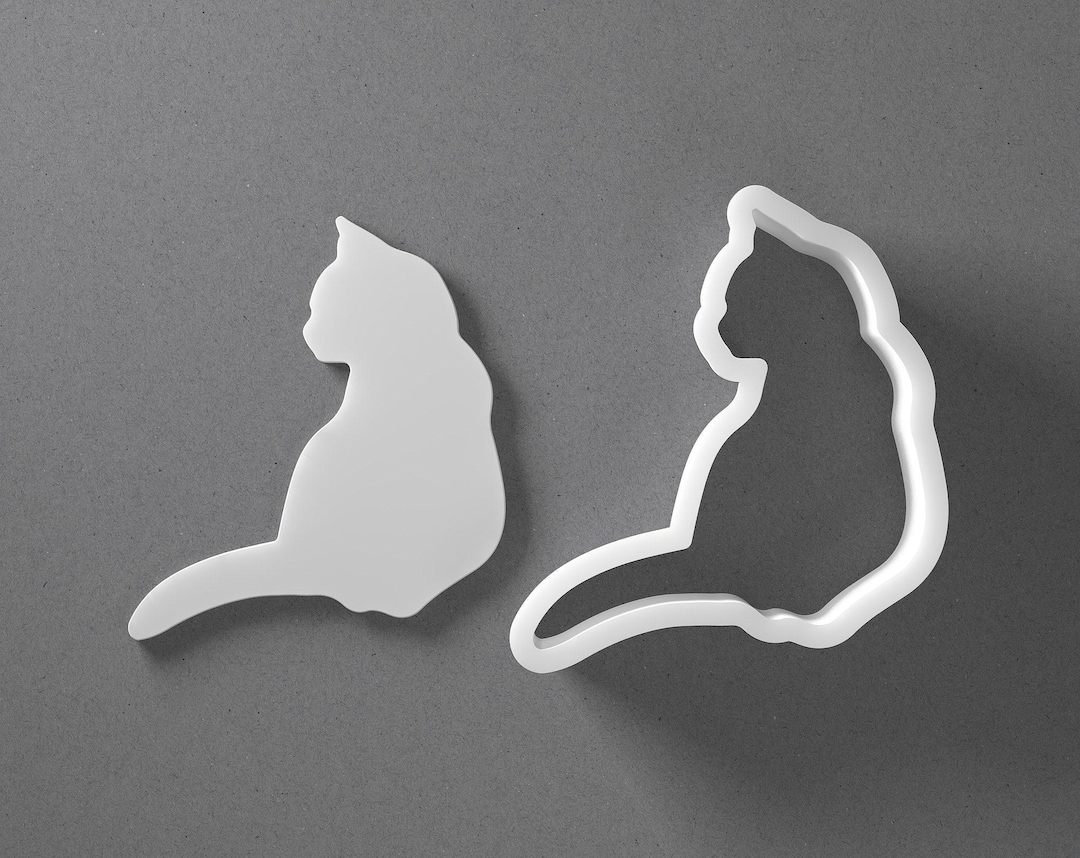 Sitting Cat Cookie Cutter & Kitten Polymer Clay Earring, Pottery Tool ...