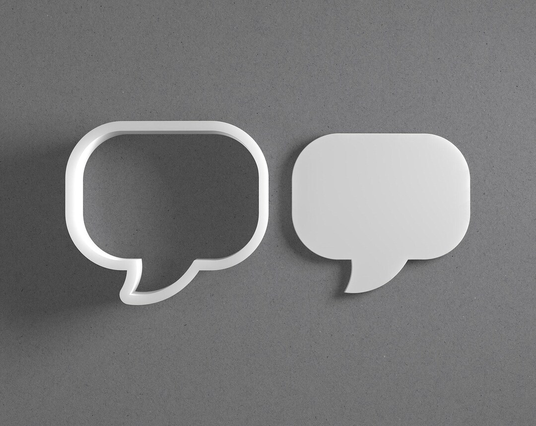Speech Bubble Cookie Cutter - From Mini to Large - Cartoon Rectangle Polymer Clay Jewelry and ...