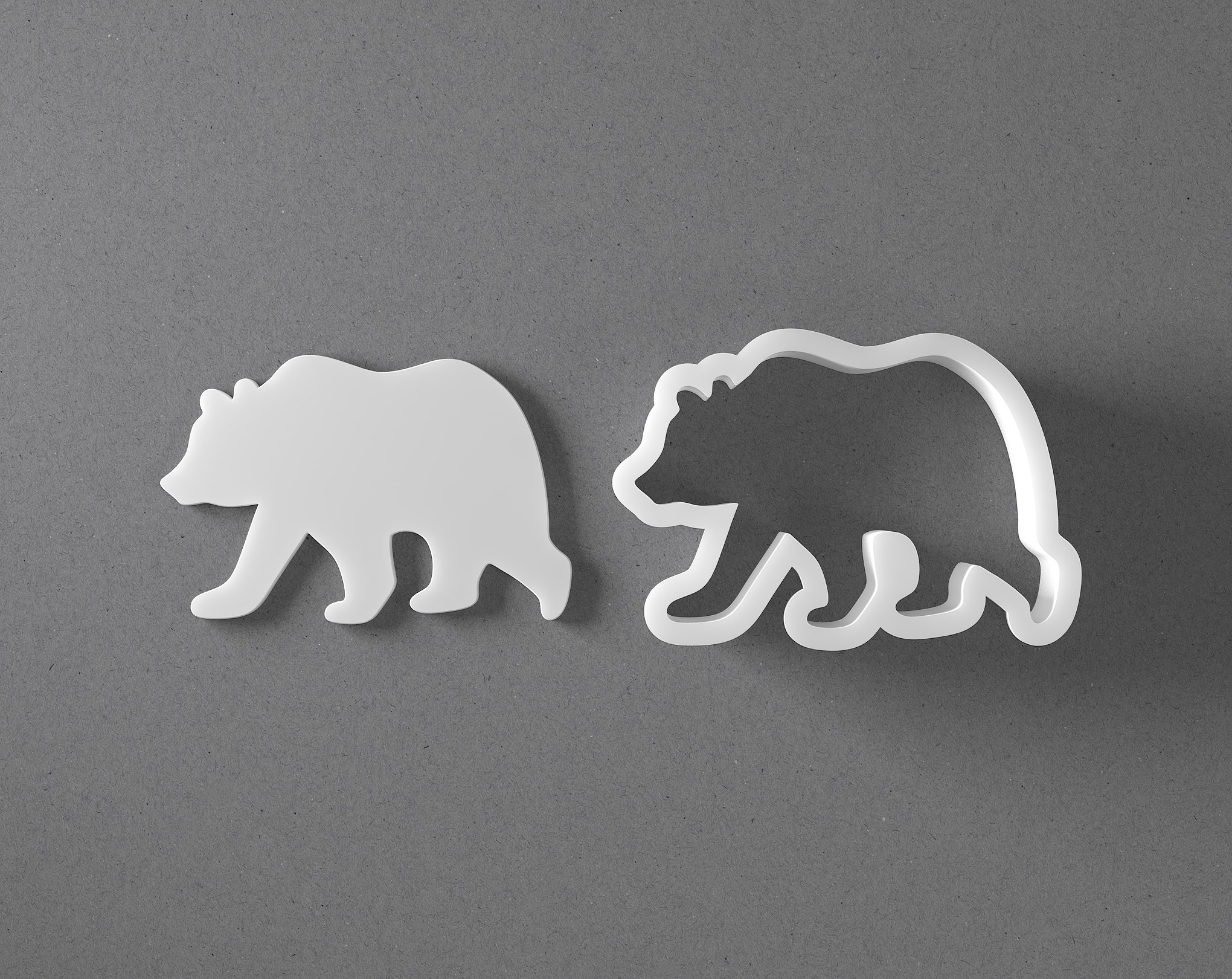 Grizzly Bear Cookie Cutter - From Mini to Large - Walking Animal ...