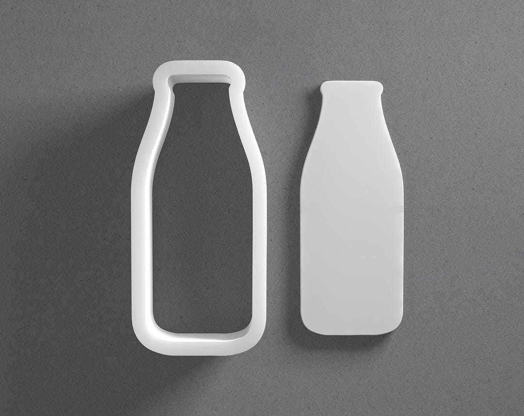 Milk Bottle Cookie Cutter - From Mini to Large - Glass Beverage Polymer ...
