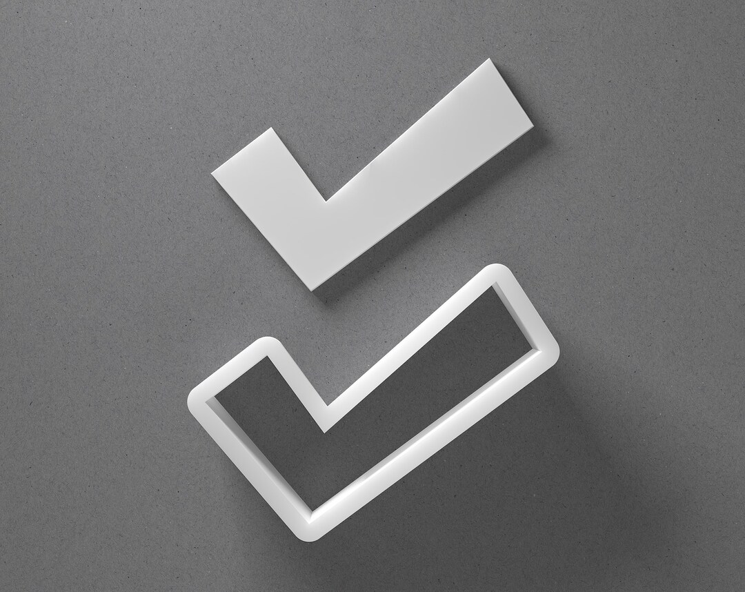 Check Mark Tick Cookie Cutter - From Mini to Large - Checkmark Polymer ...