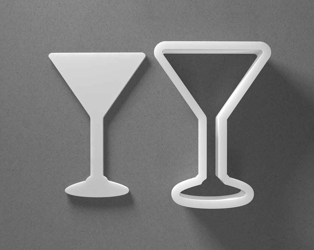 Martini Cocktail Glass Cookie Cutter - From Mini to Large - Polymer ...