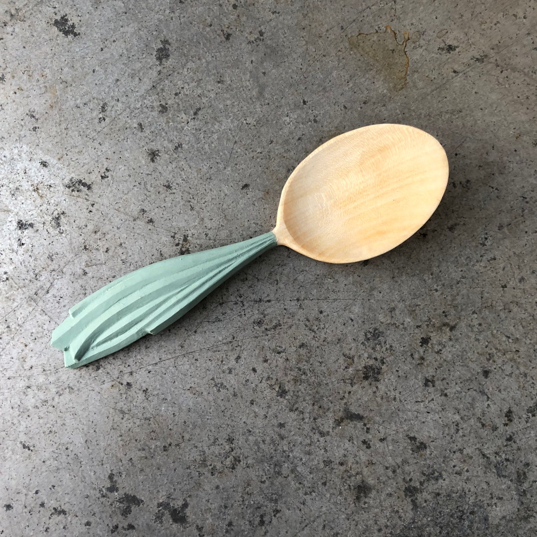 Wavy Spoon in Sycamore Wood, Jade. - Etsy