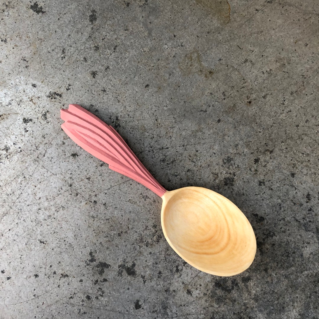 Wavy Spoon in Sycamore Wood, Pink. - Etsy